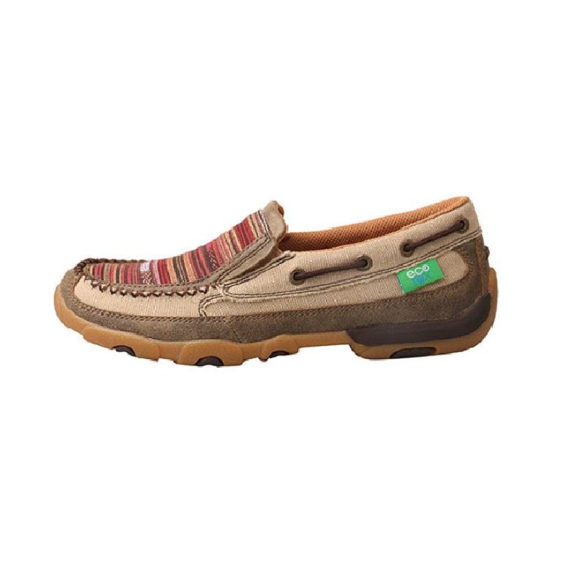 Ladies Moccasin Twisted X Tan Aztec WDMS013